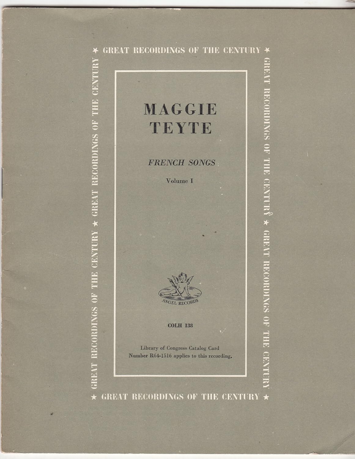 MAGGIE TEYTE - French Songs Volume I Berlioz / Chausson / Ravel ...