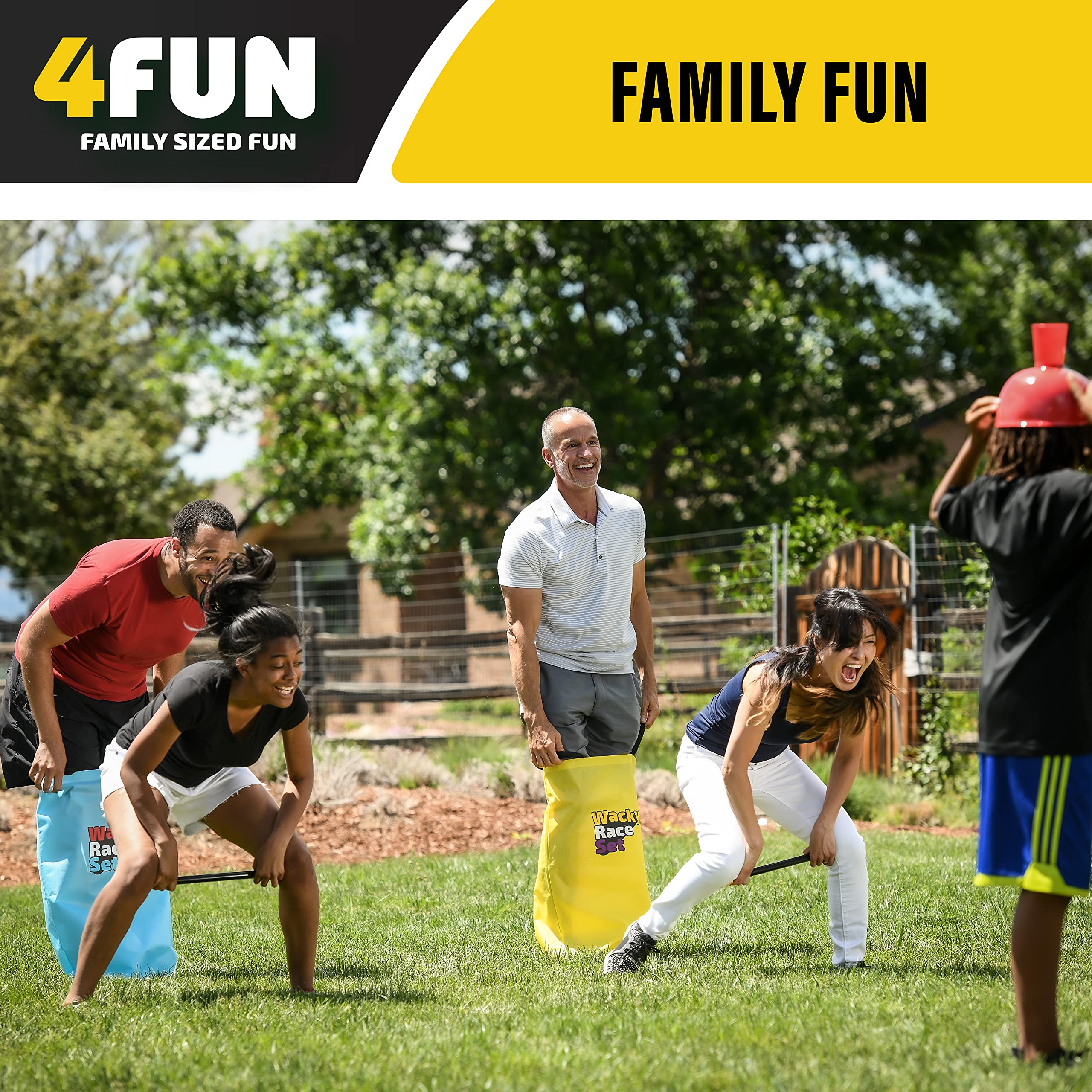 4FUN Wacky Race Set - Family Fun Outdoor Yard Games - Set Includes Hop ...