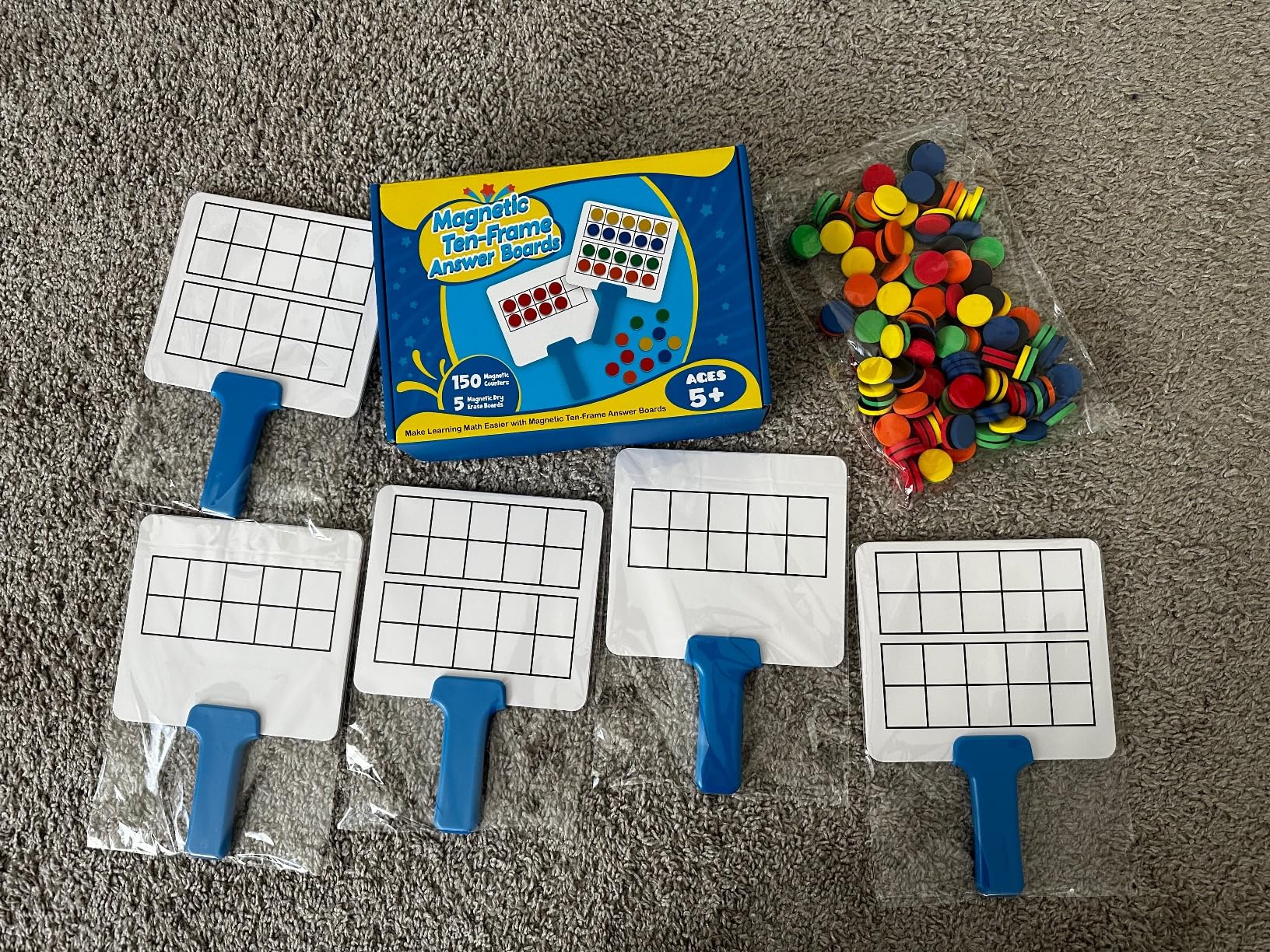 Amazon.com: Kasfalci Magnetic Ten-Frame Set,Math Manipulative Games for ...
