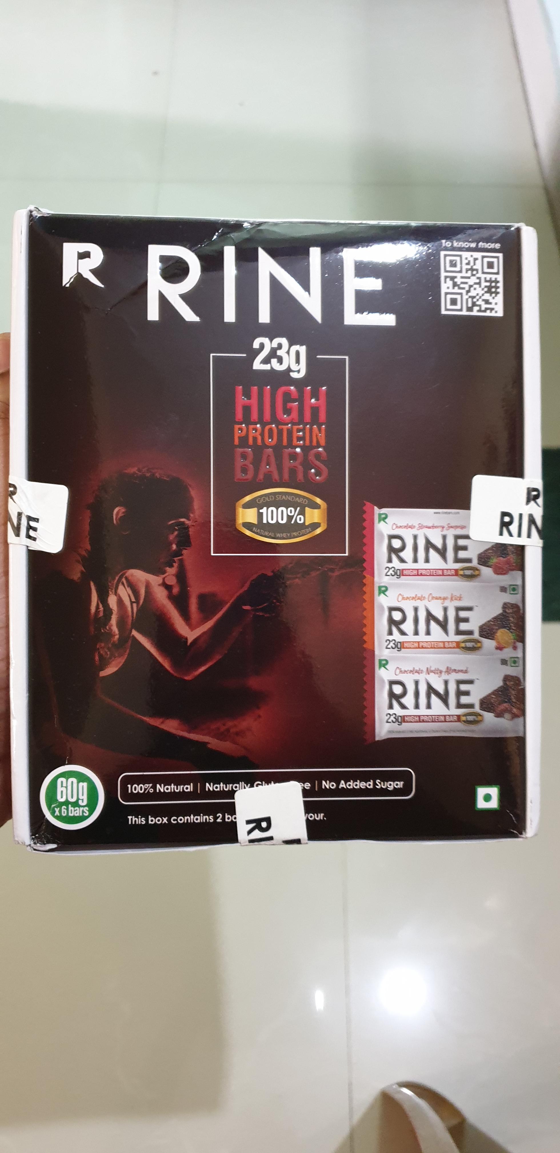 Rine Assorted High Protein Bars - Almond Choco, Strawberry Choco and ...