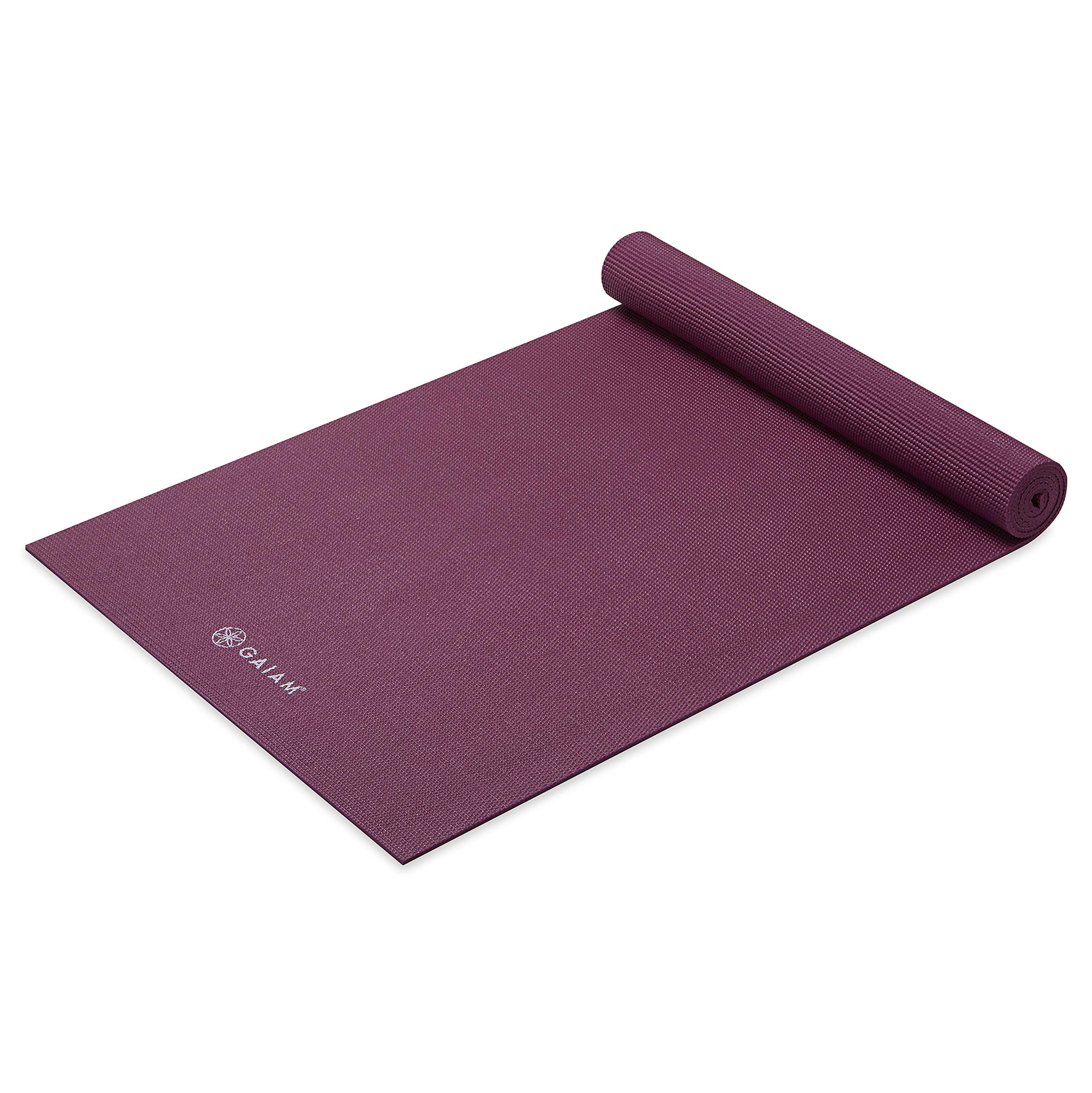 Gaiam Yoga Mat Premium Solid Color Reversible Non Slip Exercise ...