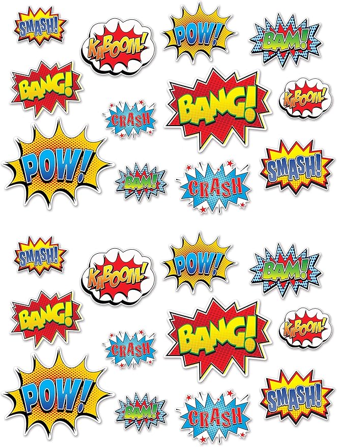 Amazon.com: Beistle Hero Action Sign Cut Outs 24 Piece Comic ...