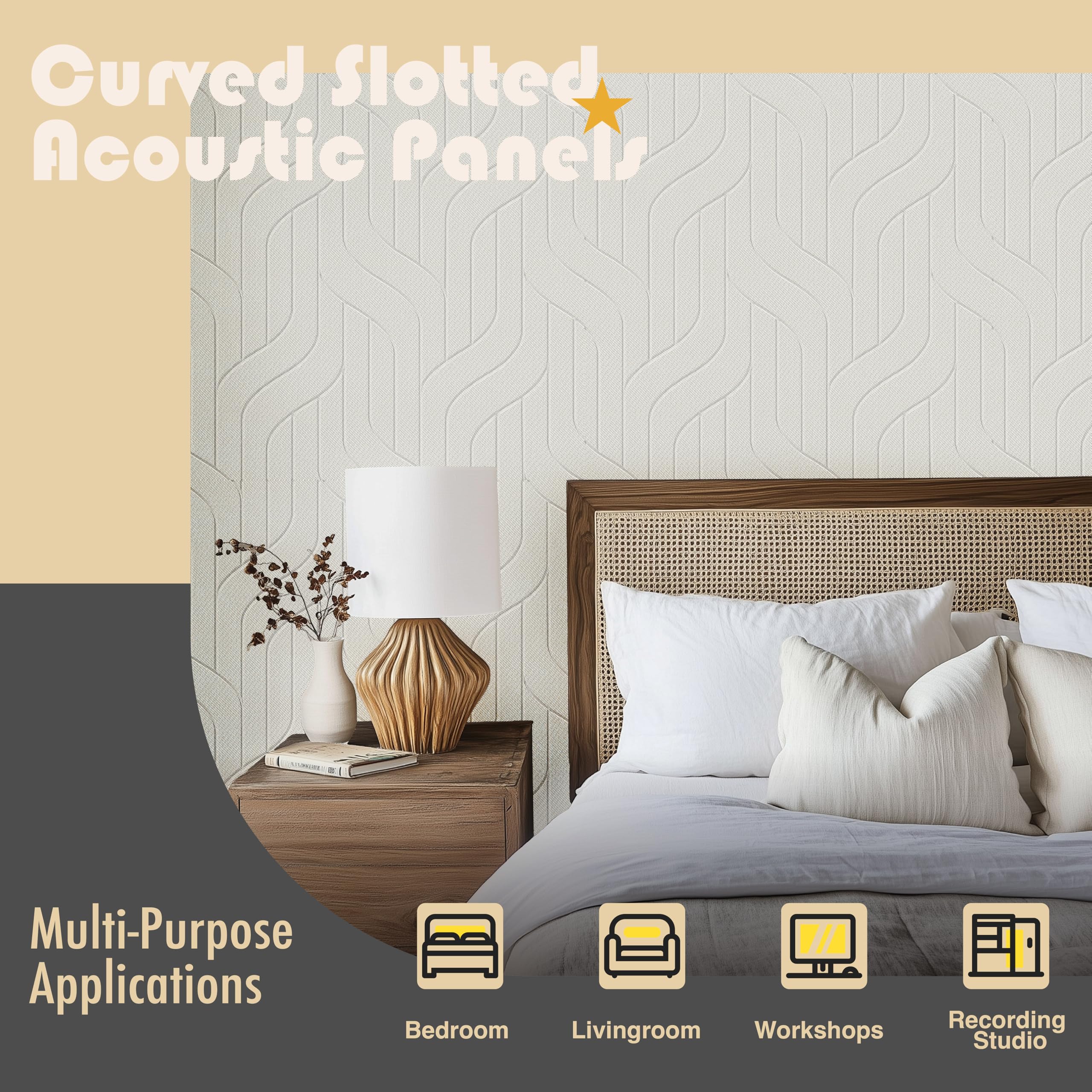 Home Theater Acoustic Treatment 6-Pack Acoustic Panels – 24x24 Inch ...