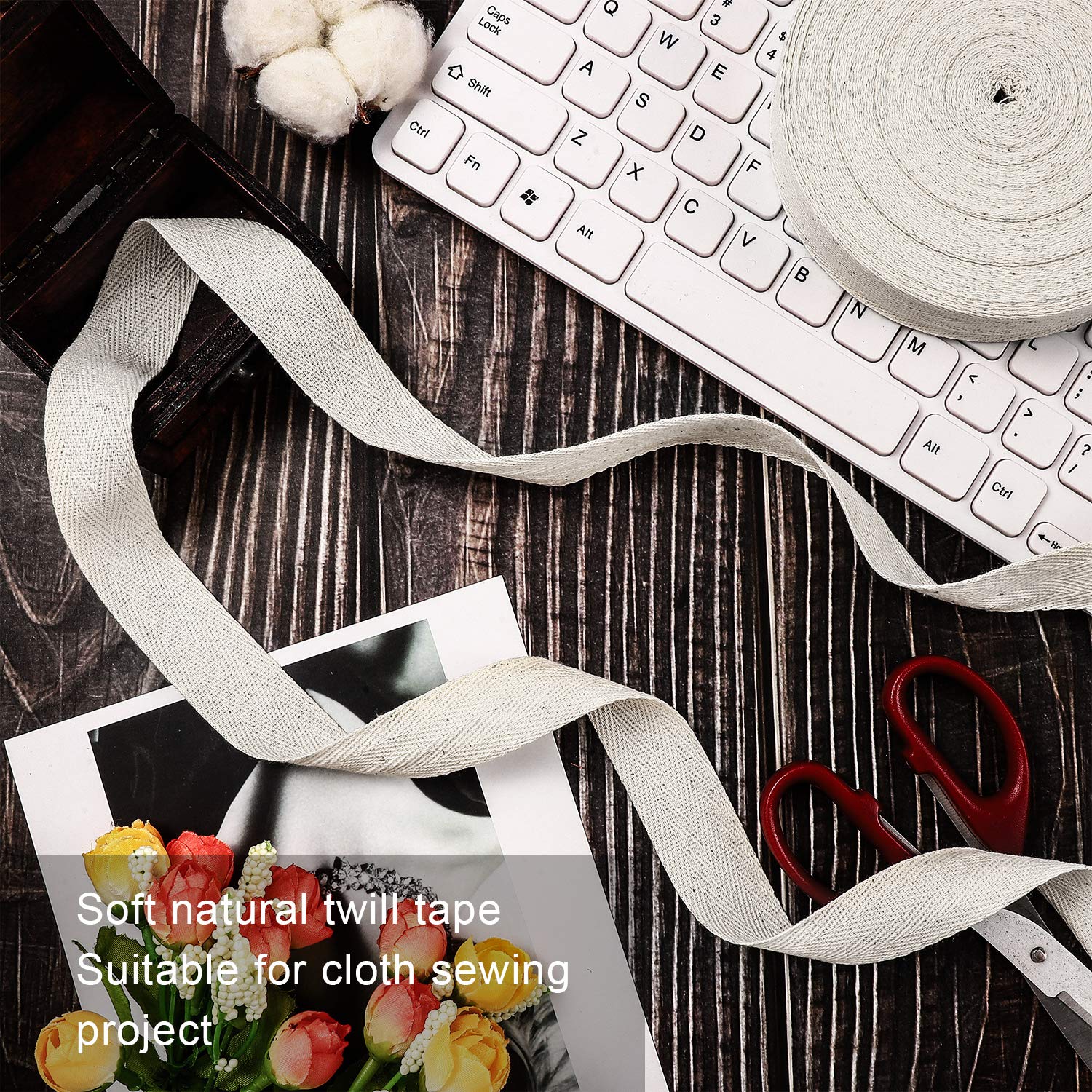 Snapklik.com : Soft Natural Twill Tape Ribbon Herringbone Webbing ...