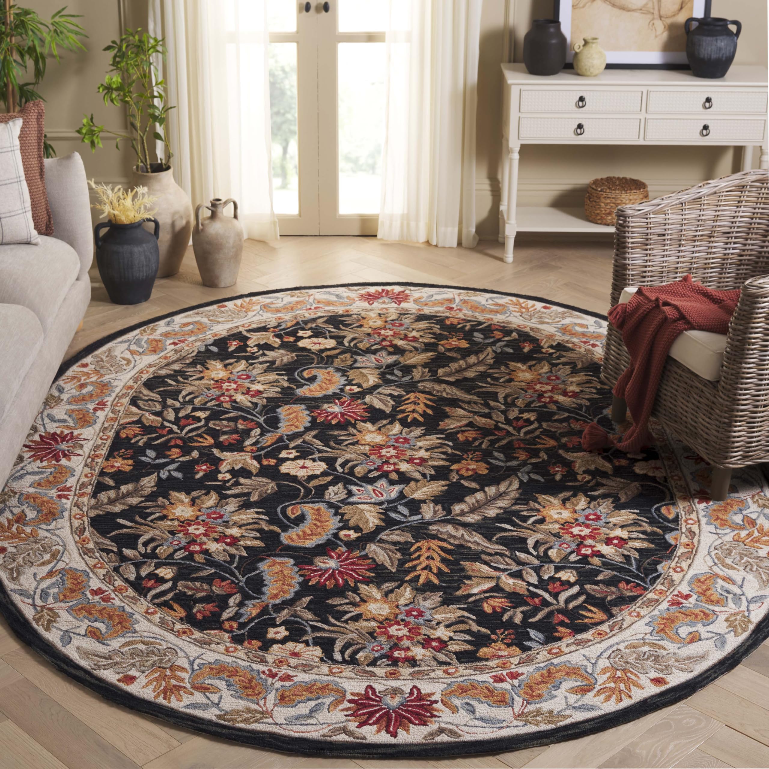 Round Hooked Rugs Hunter Green 7' 10 X 7' 10 Hand Braided Jute Round