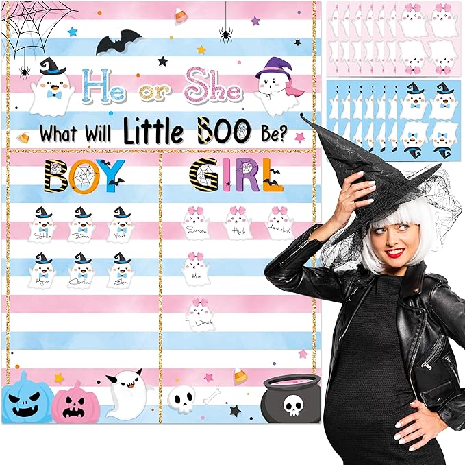 Amazon.com: BeYumi Halloween Gender Reveal Game - Little Boo Gender ...