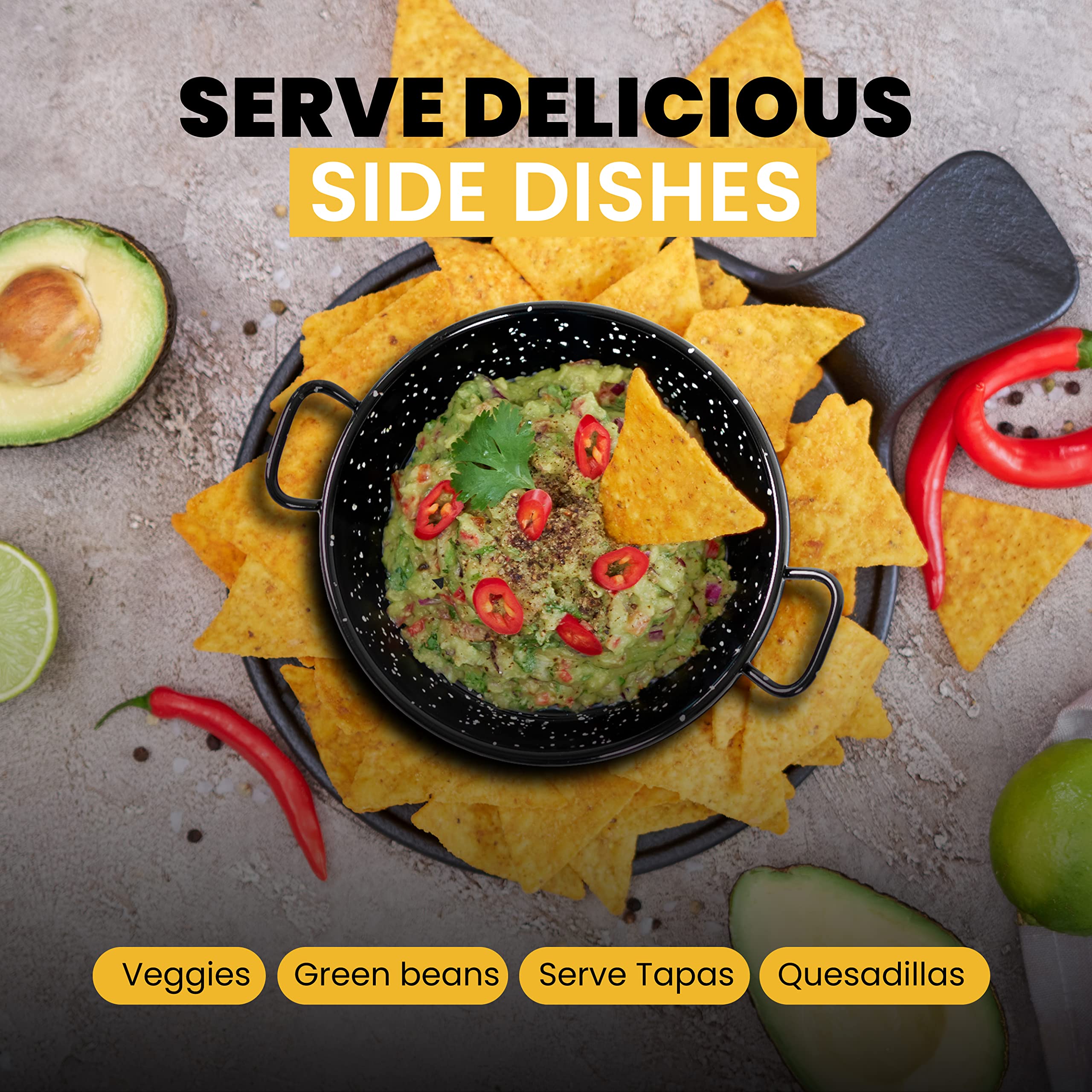 Snapklik.com : Enameled Tapas Pan Set Nonstick Frying Pan Perfect For ...