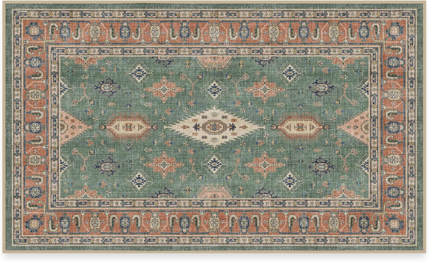 Amazon.com: RUGGABLE Washable Area Rug – Outdoor Ranier Copper Sage 3x5 ...