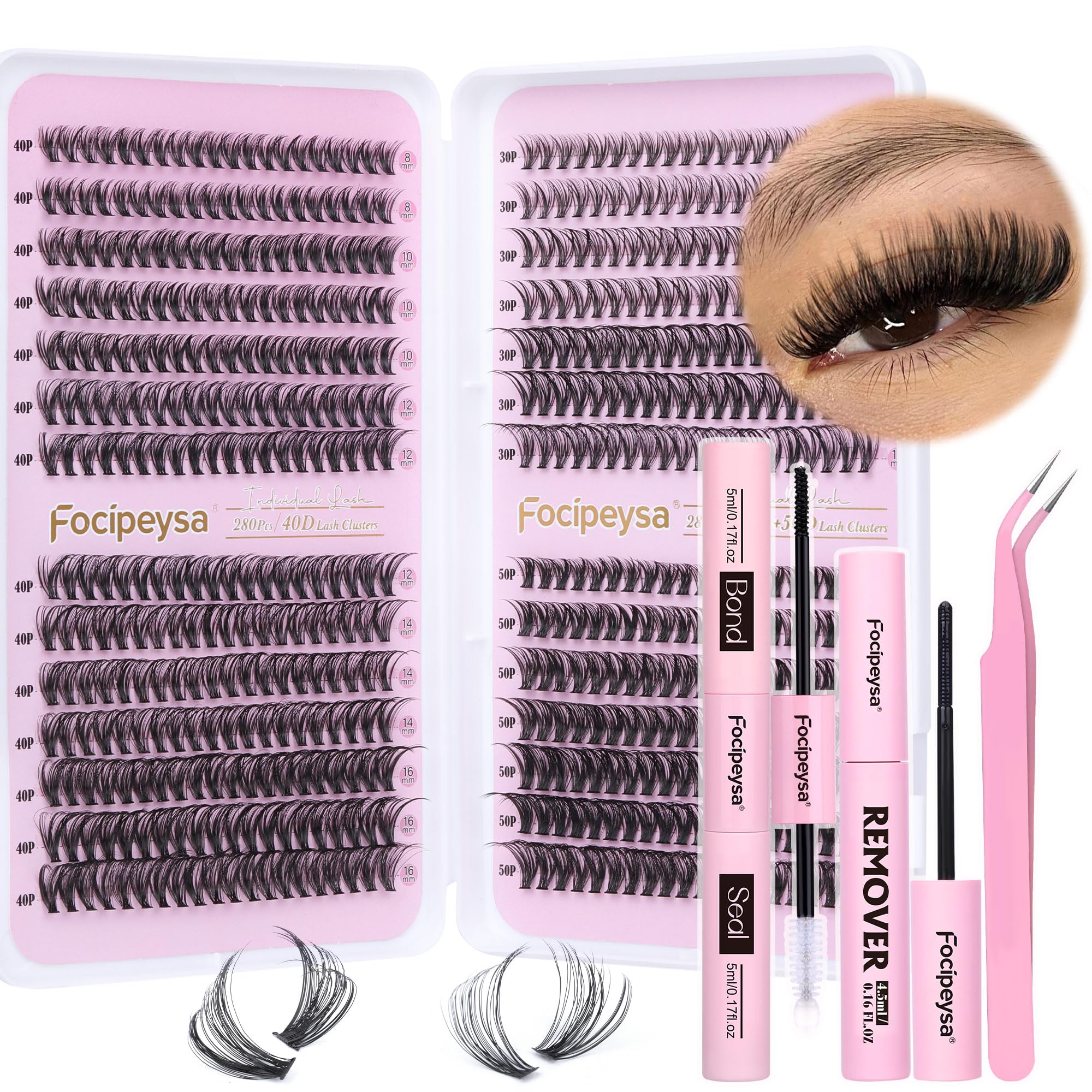 Snapklik.com : Lash Extension Kit 560pcs Individual Lashes Clusters 40D ...