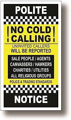 No Cold Caller Sign - Keep Unwanted Calls at Bay! : Amazon.co.uk ...
