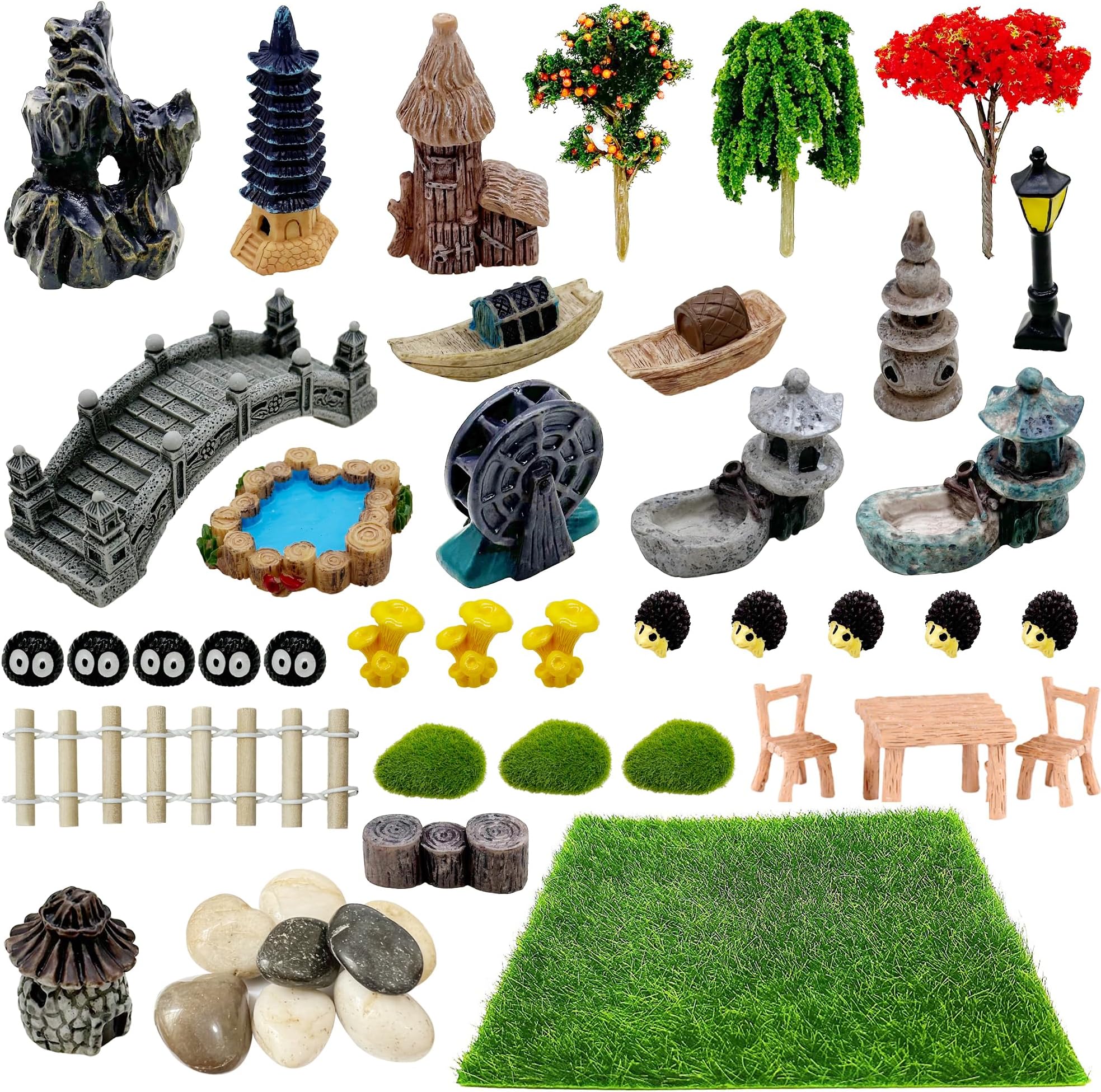 Cayway Outdoor Fairy Garden Miniatures Mini Zen Garden Accessories ...