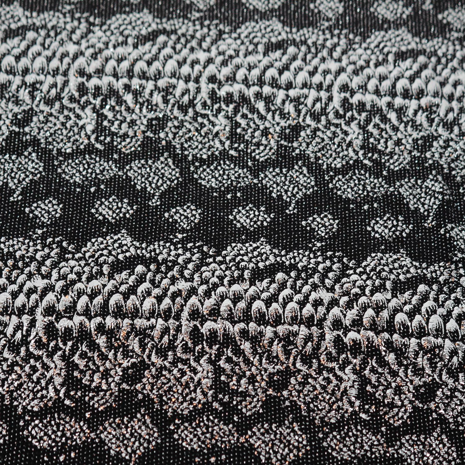 Amazon.com: Metallic Knit Foil Print Fabric By the Yard (Black Silver)