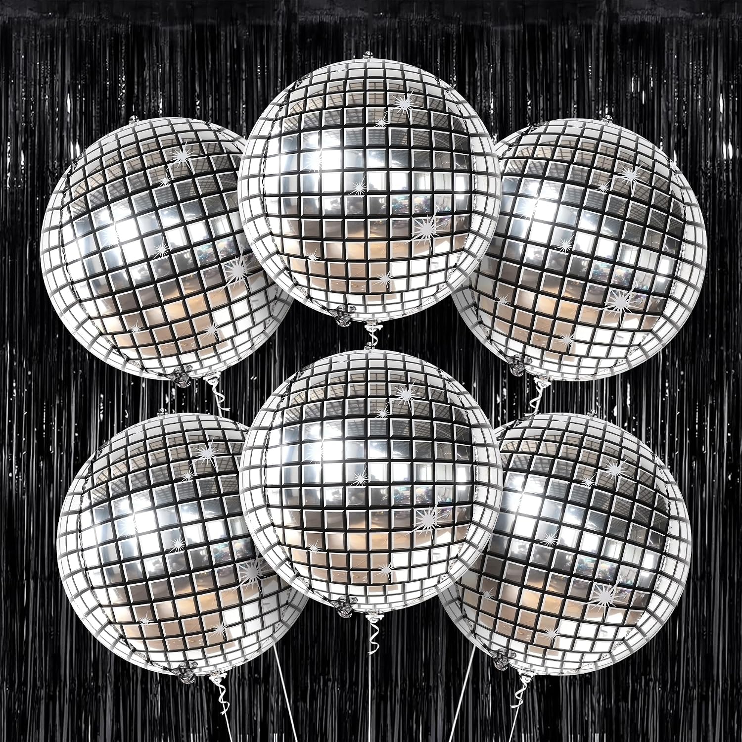 Amazon.com: KatchOn, Silver Disco Ball Balloons - Pack of 8 | Shiny ...