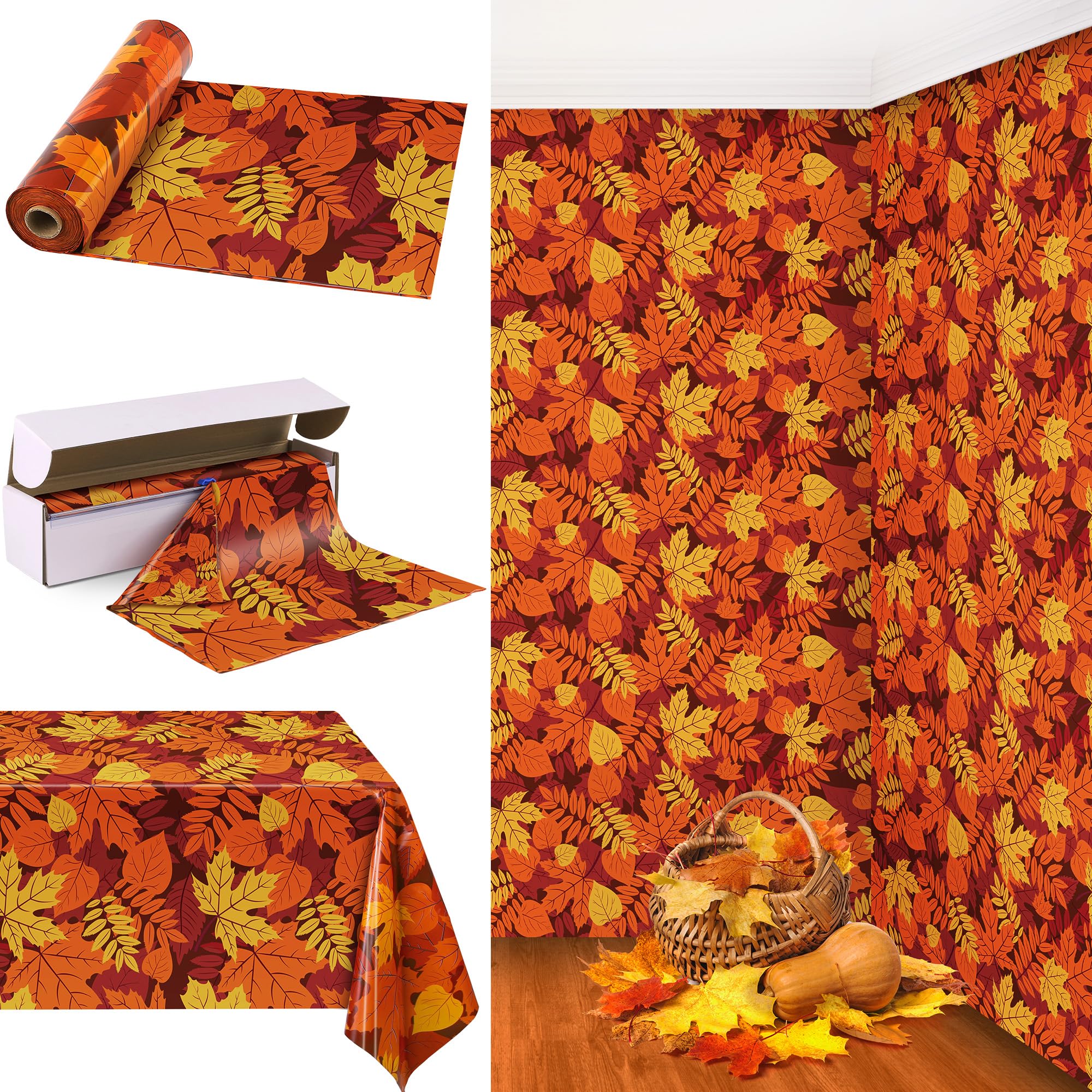 Amazon.com: HOBBY HORSE Fall Leaf Tablecloth Roll Thanksgiving 100 Ft x ...