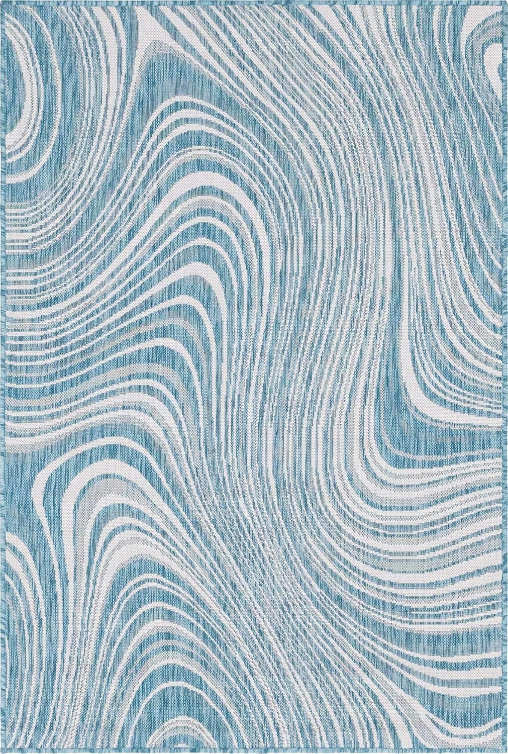 Amazon.com: Unique Loom Outdoor Modern Collection Area Rug - Pool (4' 1 ...