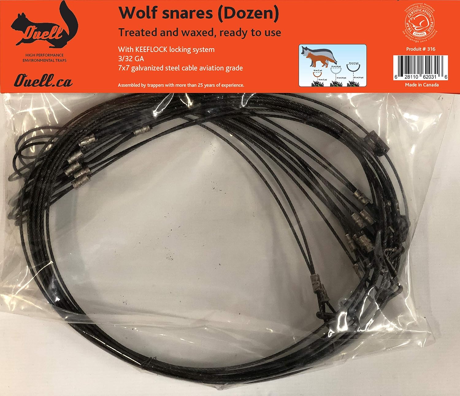 Wolf Snares - 12 PACK - Ready to use, effectively captures wolf - Snare ...