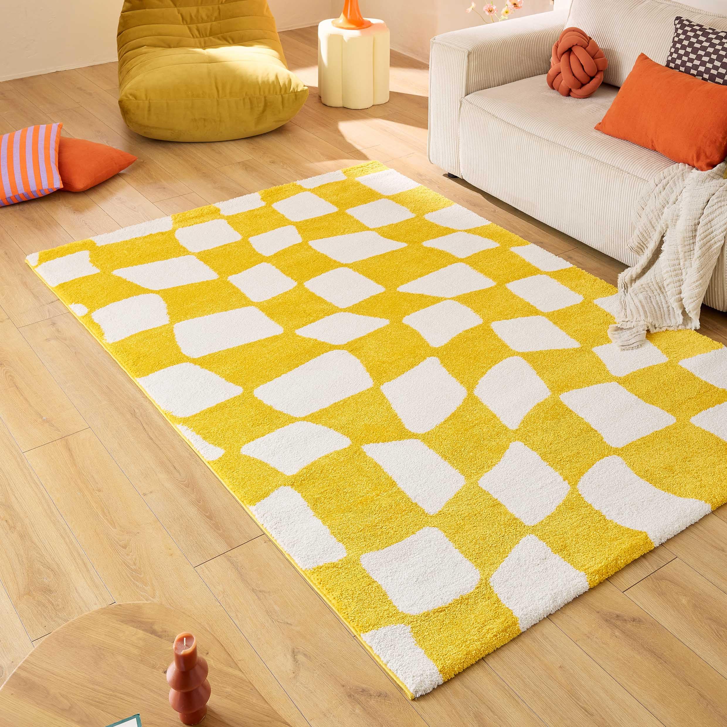 Nazar Tapis Groovy, Coloré, Vintage, Rétro, Géométrique, Orange, Jaune ...
