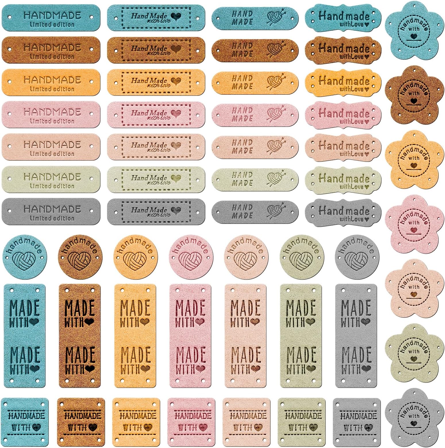 Amazon.com: Handmade Leather Labels, 56 pcs Handmade Leather Labels for ...