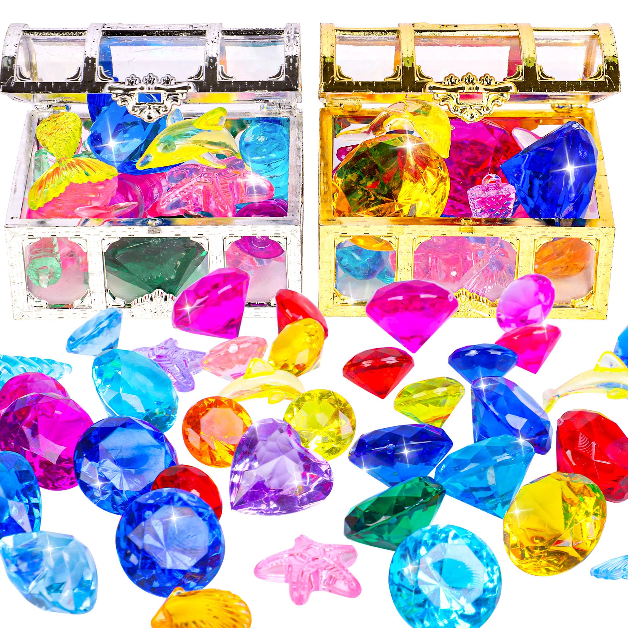 Amazon.com: peony man 30 PCS Diving Gem Pool Toy Big Colorful Diamonds ...