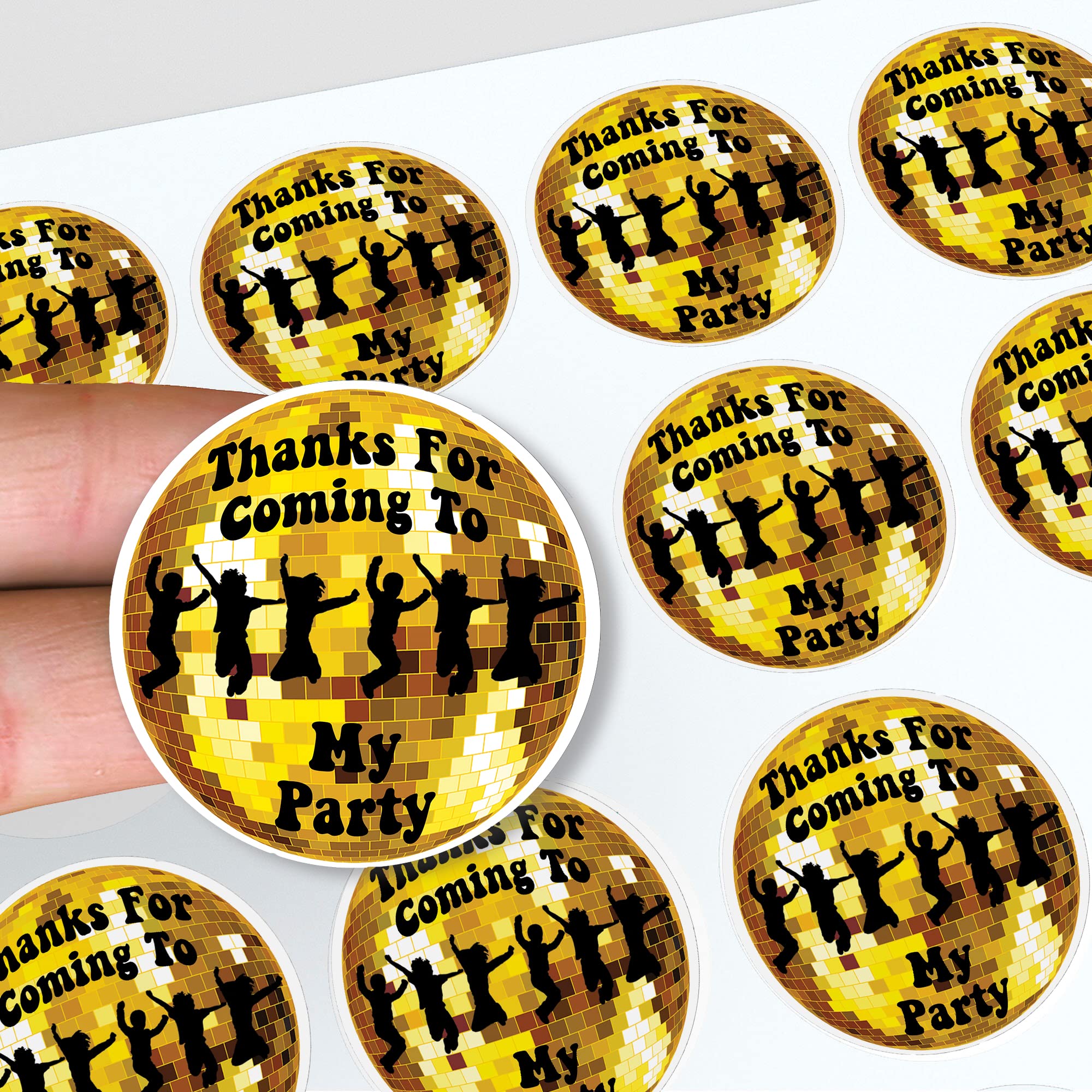 AK Giftshop Disco Thank You Birthday Party Stickers for Party Bags ...