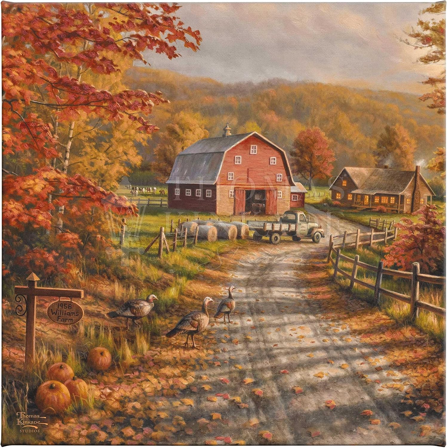 Amazon.com: Thomas Kinkade Late Afternoon on the Farm 14 x 14 Gallery ...