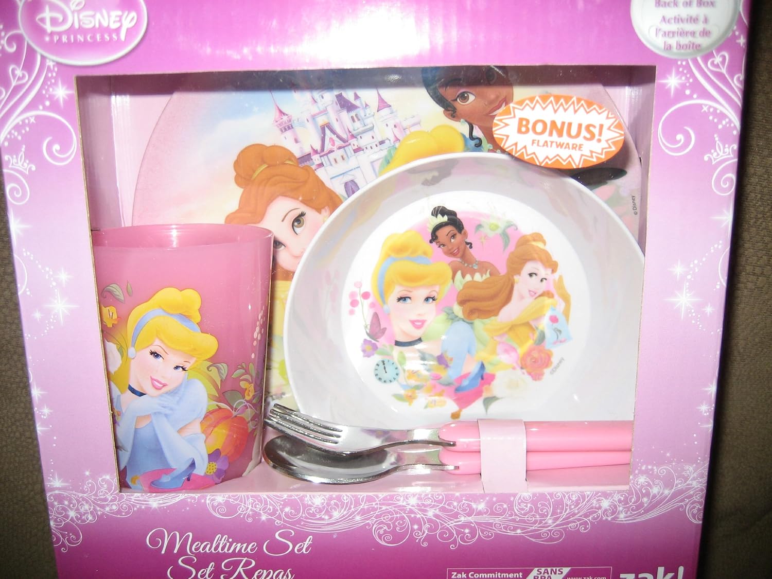 Amazon.com : Princess 5Piece Mealtime Set - Plate, Bowl, Tumbler and ...