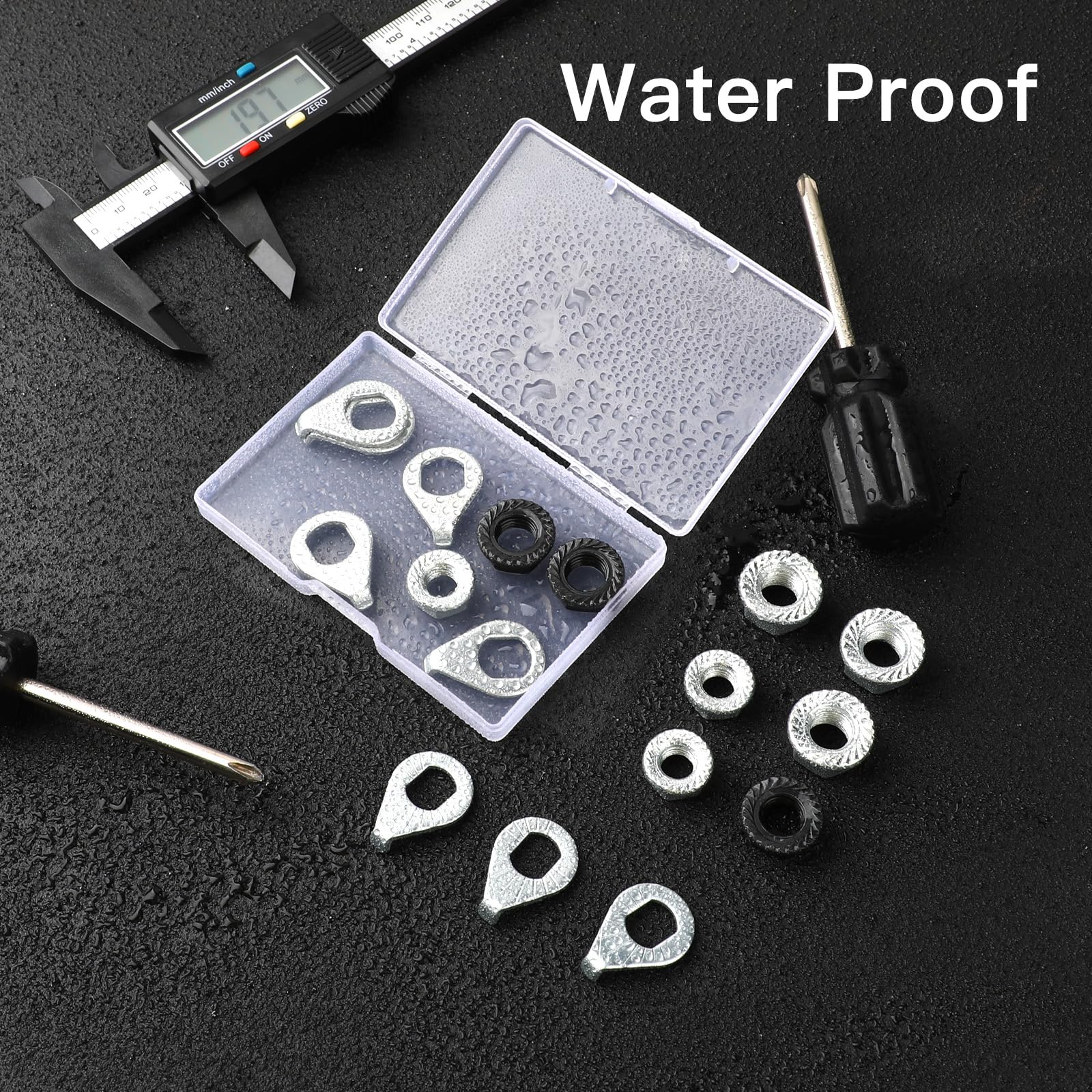 M8 M9.5 M10 Nuts EMagTech 24PC Bike Wheel Axle Nut & Safety Washer Kit - M8 M9.5 M10 For ...