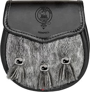 Amazon.com: Sempill Semi Dress Sporran Fur Plain Leather Flap Scottish ...