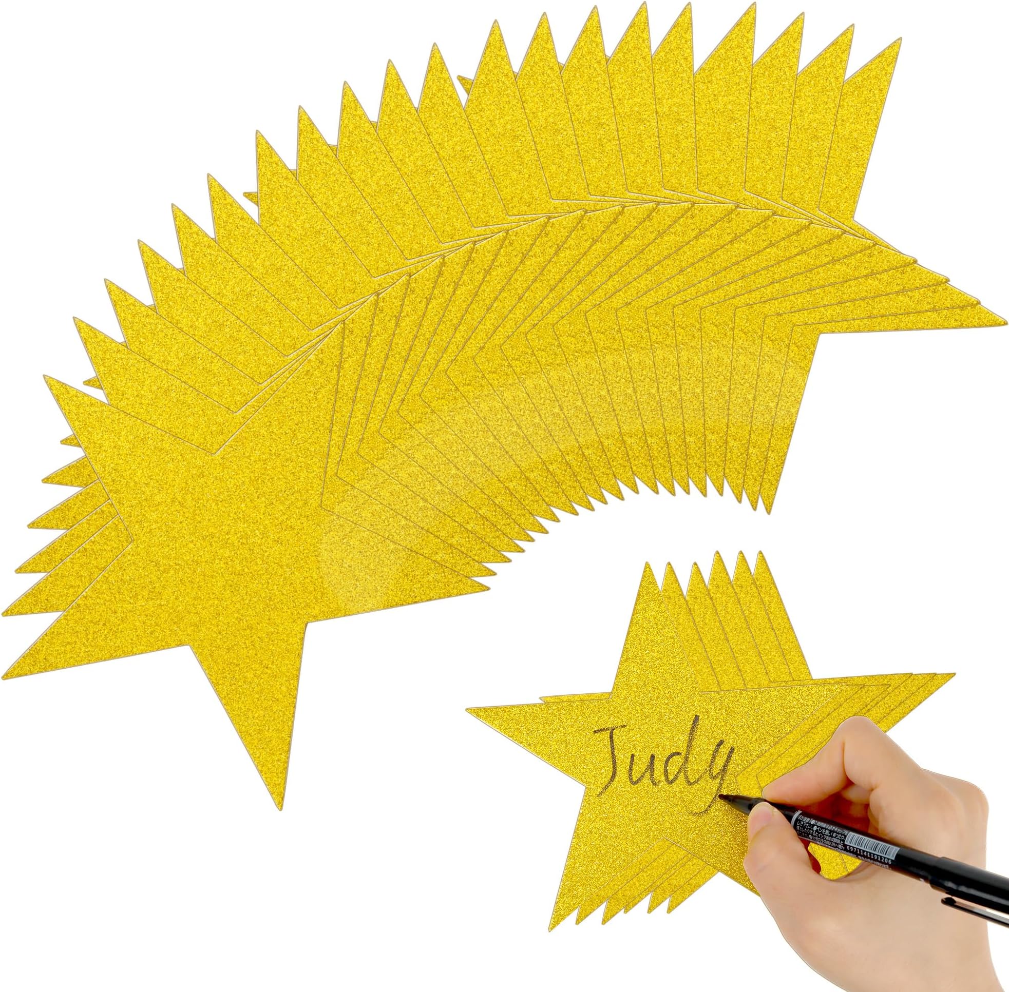 Amazon.com: 70 Pcs 6 Inch Glitter Stars Cutouts Paper Confetti Star ...