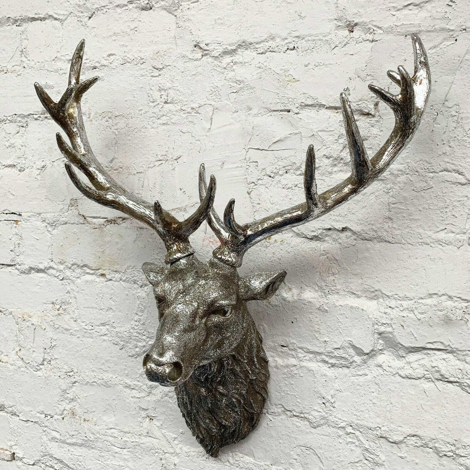 Black Country Metal Works Stelios the Silver Stag's Head (Large, Resin ...