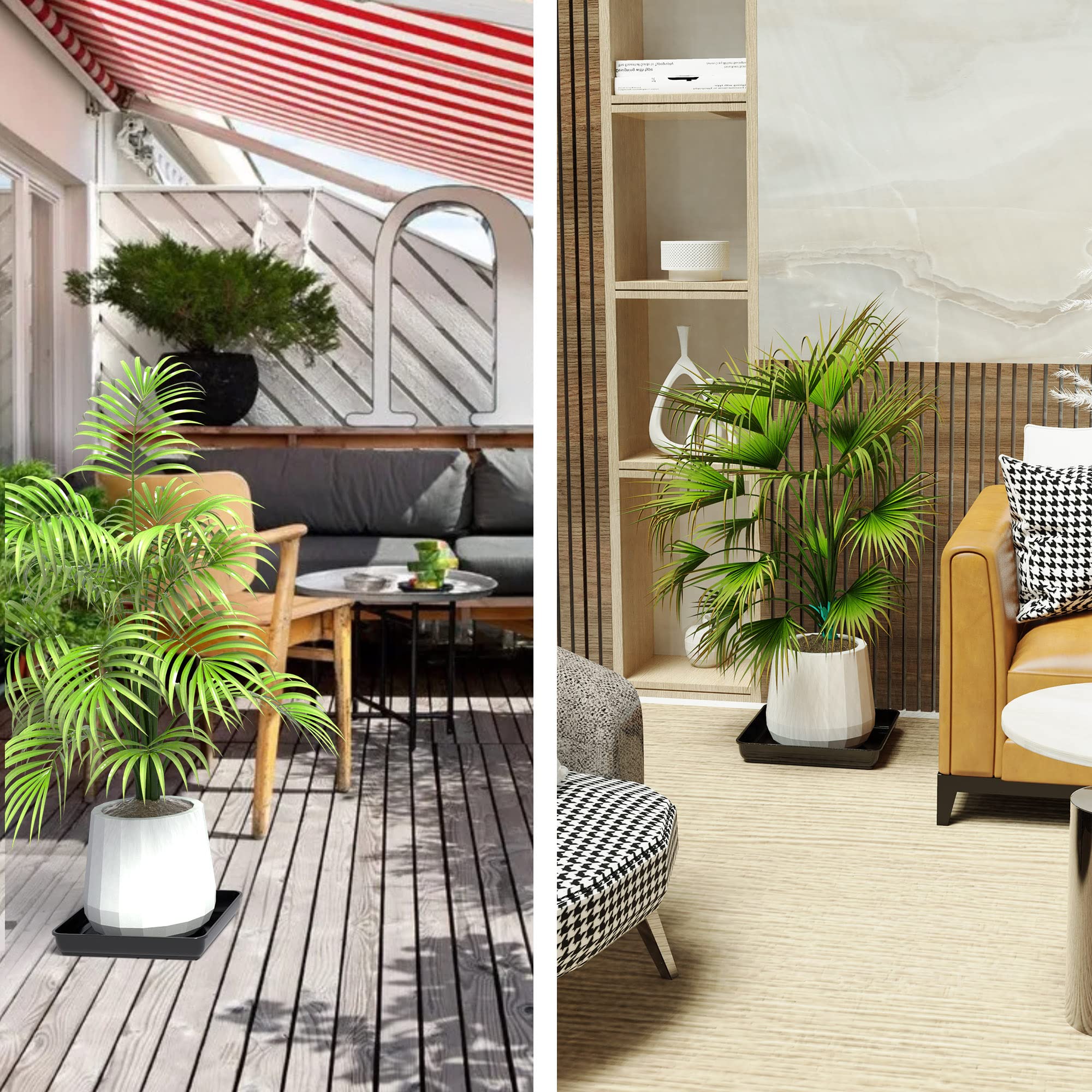 WAYNHUI Squared Plant Saucer 6/8/10/12/14/16/18Square Plastic Basin ...