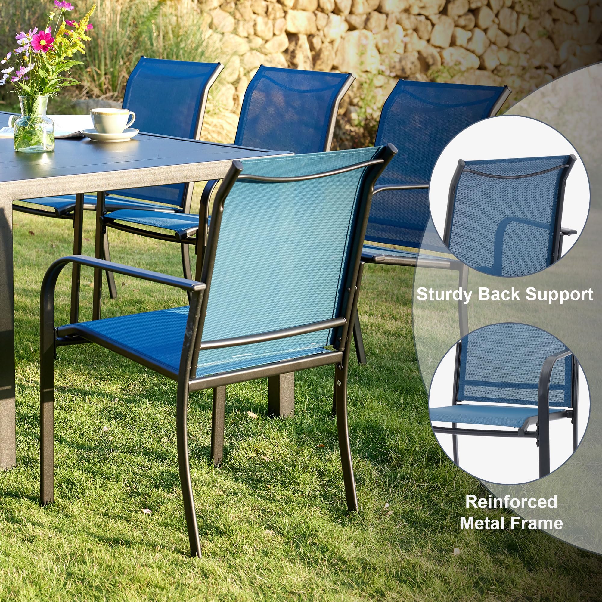 Snapklik.com : VICLLAX Patio Dining Chairs Set Of 2, Stackable All ...