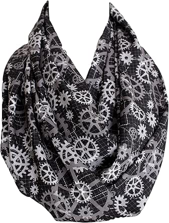 Etwoa Mechanics Print Infinity Scarf Geeky Scarf Engineer Gift Circle ...