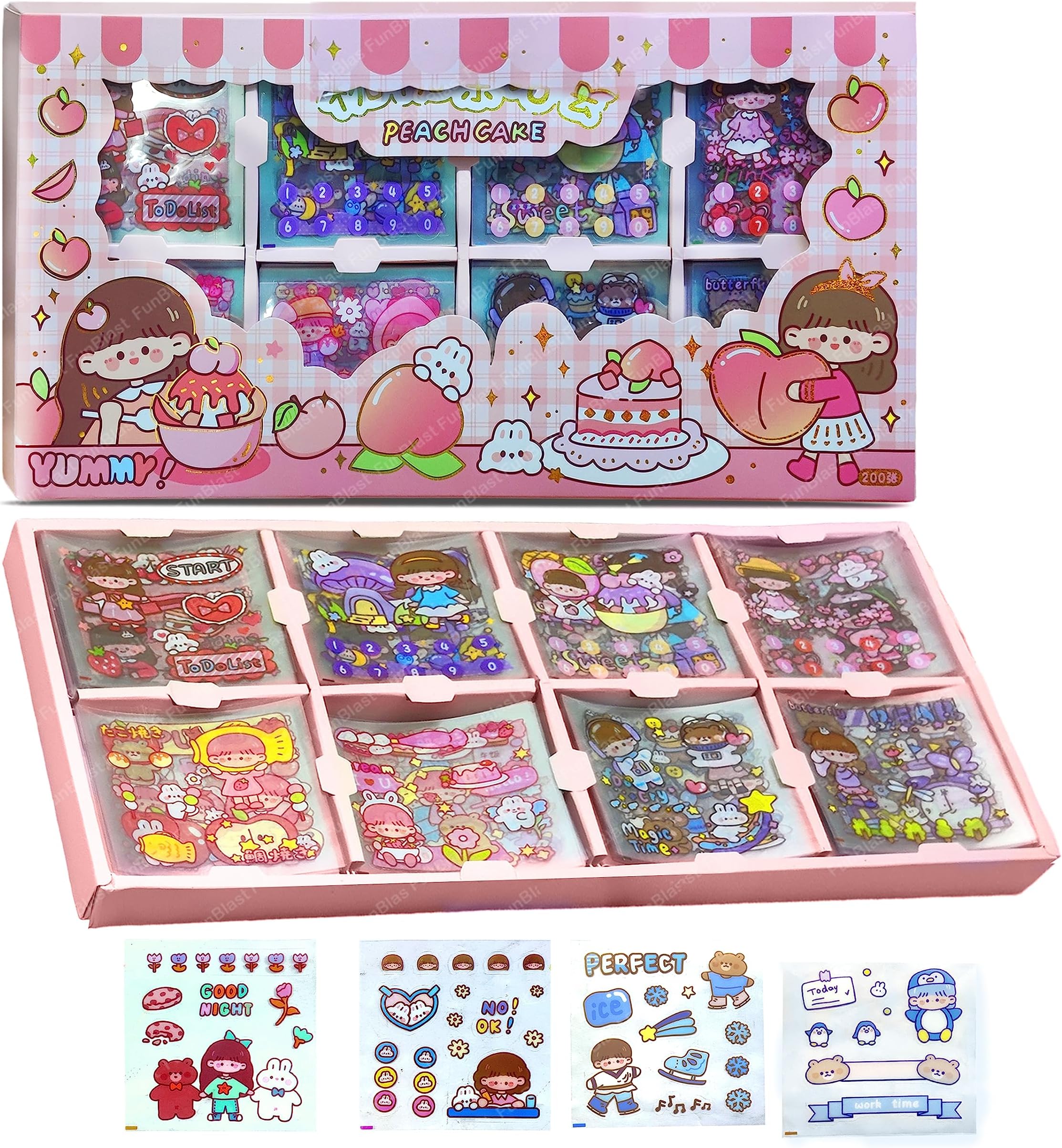 Amazon.com: FunBlast Cute Girl Theme Kawaii Stickers - 200 Sheets Cute ...