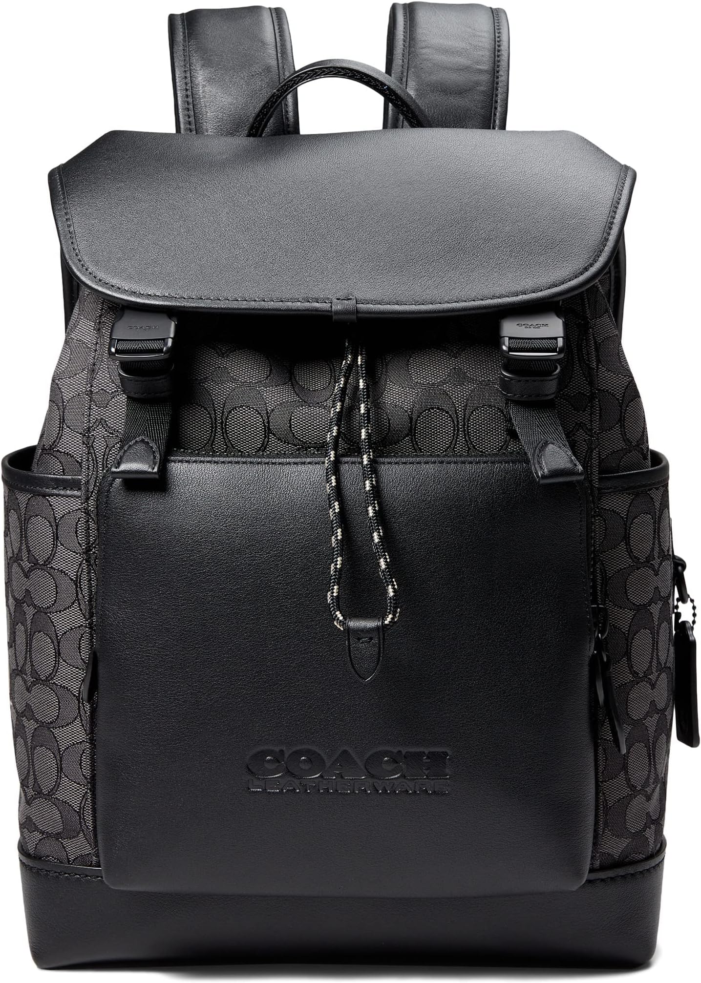 Amazon.com | COACH League Flap Backpack in Signature Jacquard, Charcoal ...