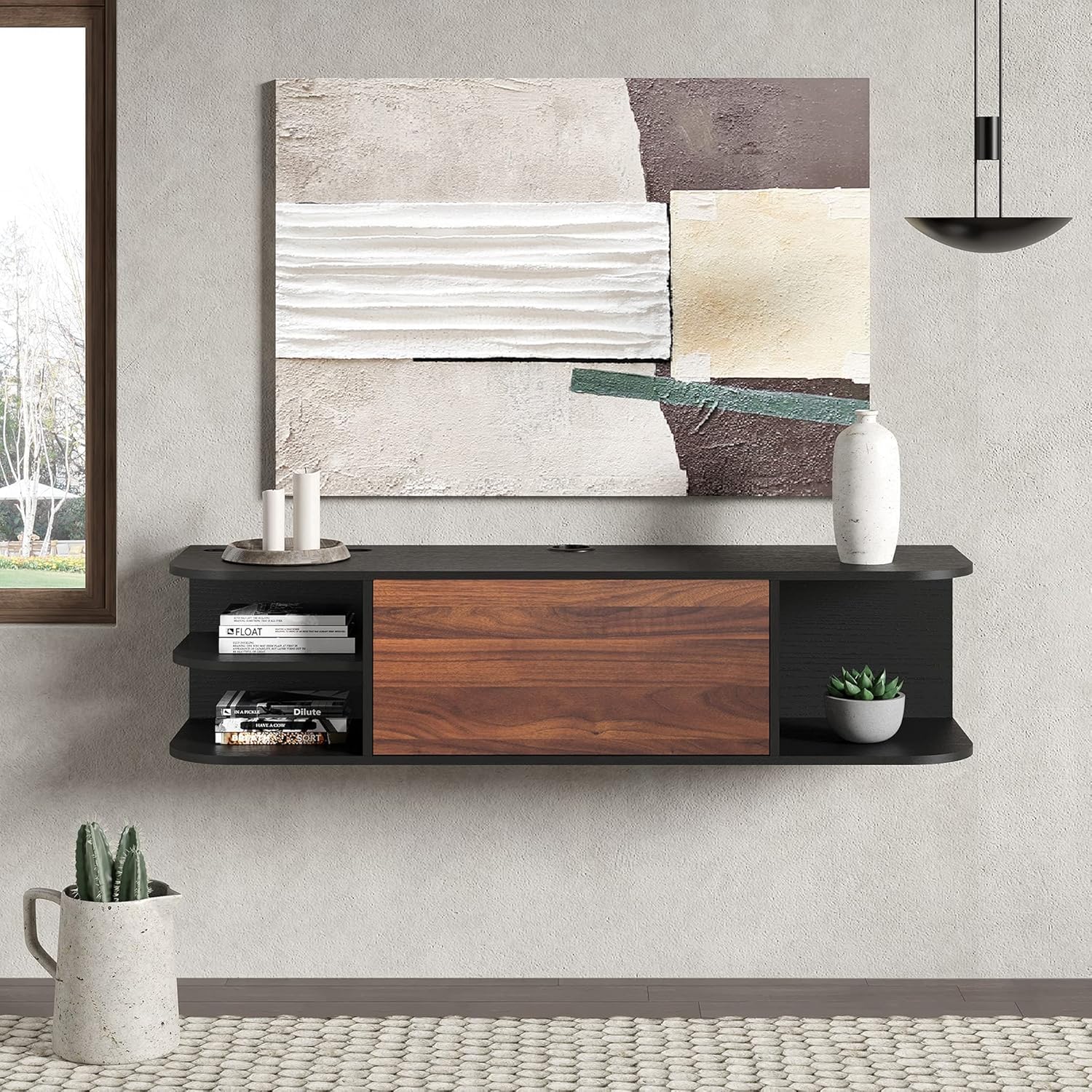 Amazon.com: FITUEYES Wall Mounted Media Console with Door Floating TV ...