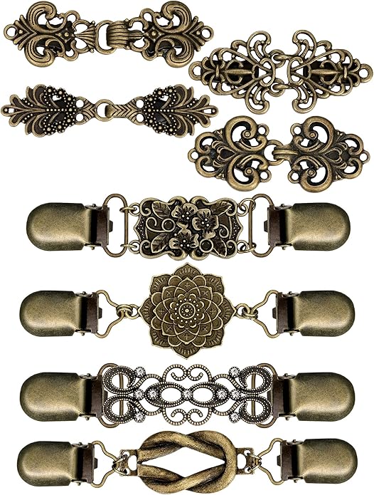 Amazon.com: Juinte 8 Pcs Retro Sweater Clips Cinch Shawl Vintage ...