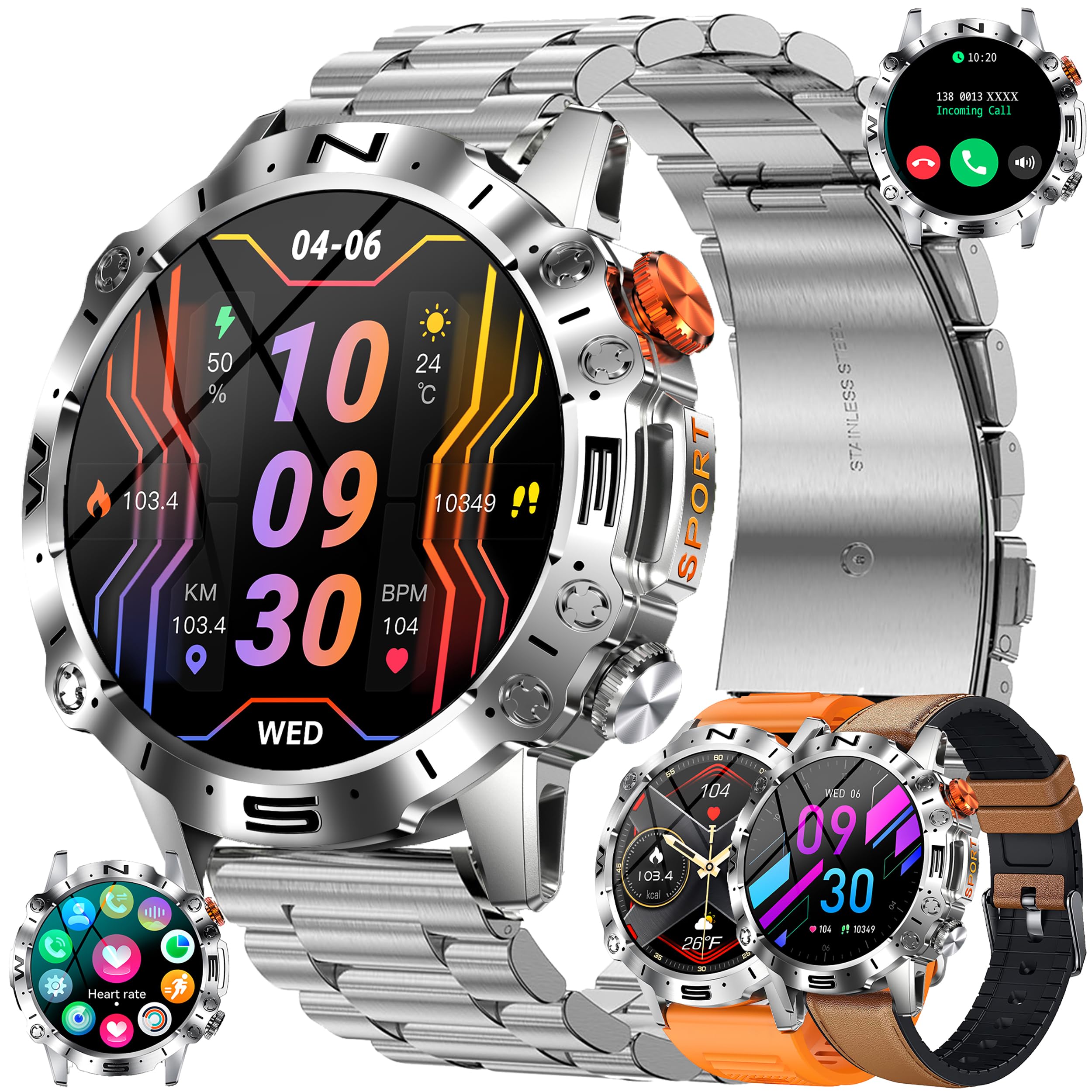Amazon.com: Smart Watches for Men(Answer/Make Call), 1.43" AMOLED ...