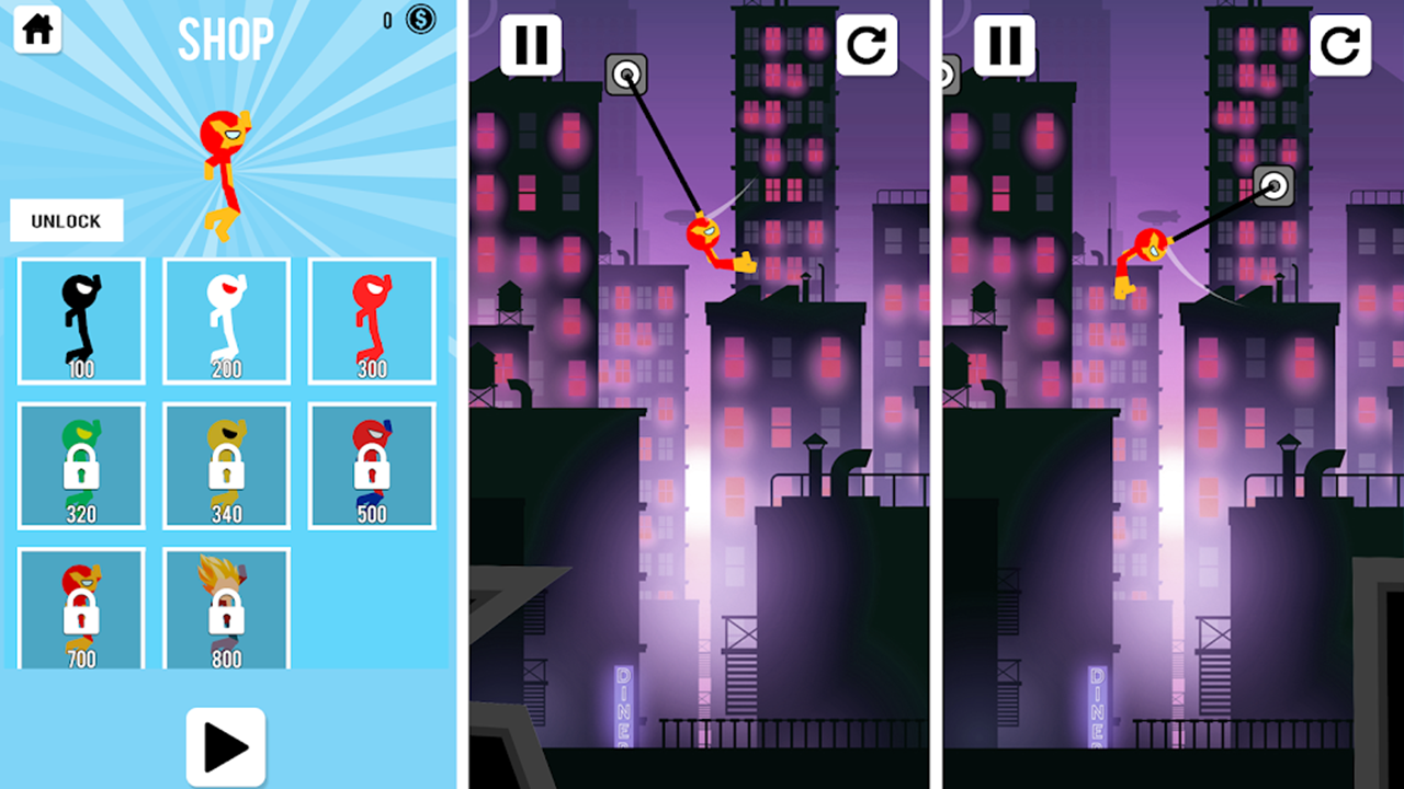 Stickman Superhero Hook - Super Stickman Spider Rope Hero Swing Games ...