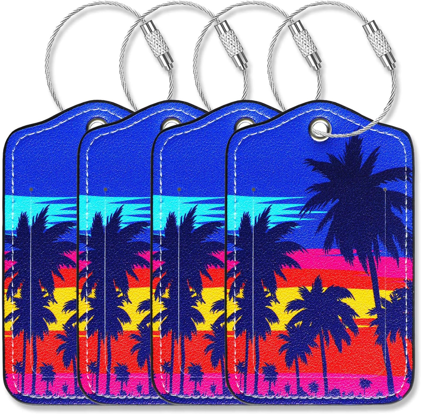 Amazon.com: Gowraps Luggage Tags for Suitcases-Leather Luggage Tag 4 ...