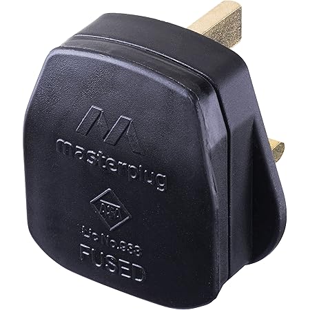 Masterplug PT13B-MP Rewireable Moulded Plug with 13 Amp Fuse, 50 x 48 x ...
