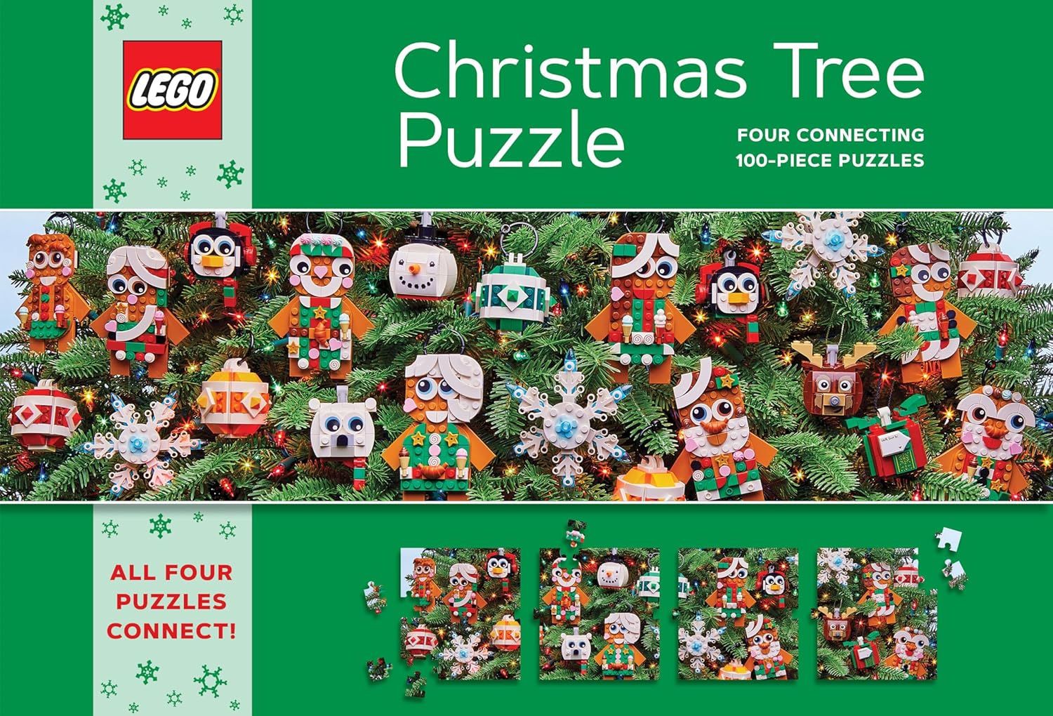 Amazon.com: LEGO® Christmas Tree Jigsaw Puzzle - Four Connecting 100 ...