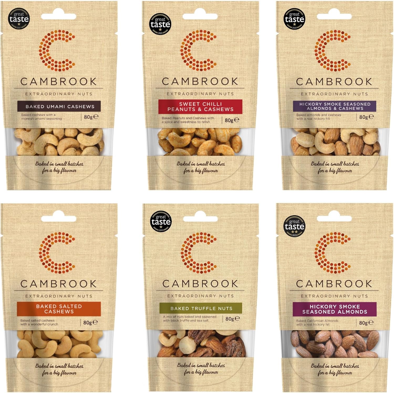 Variety of Speciality Nuts Including Cambrook Umami, Sweet Chilli ...