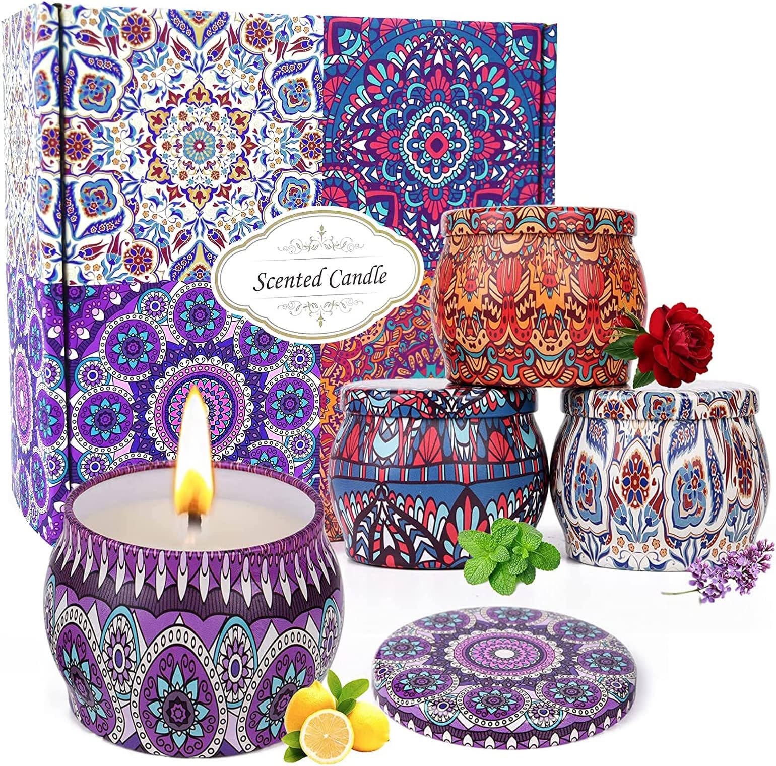 TTRWIN Scented Candles Gift Set,12 Pcs Relaxing Aromatherapy Scented ...