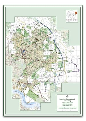London Borough Map - Havering - Size A0-84.1 x 118.9cm - Paper ...