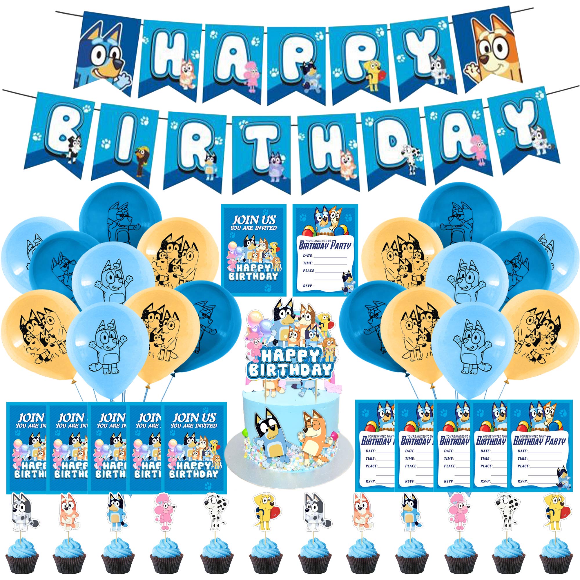 Bluey Birthday Party Supplies Bluey And Bingo Theme Birthday Party ...