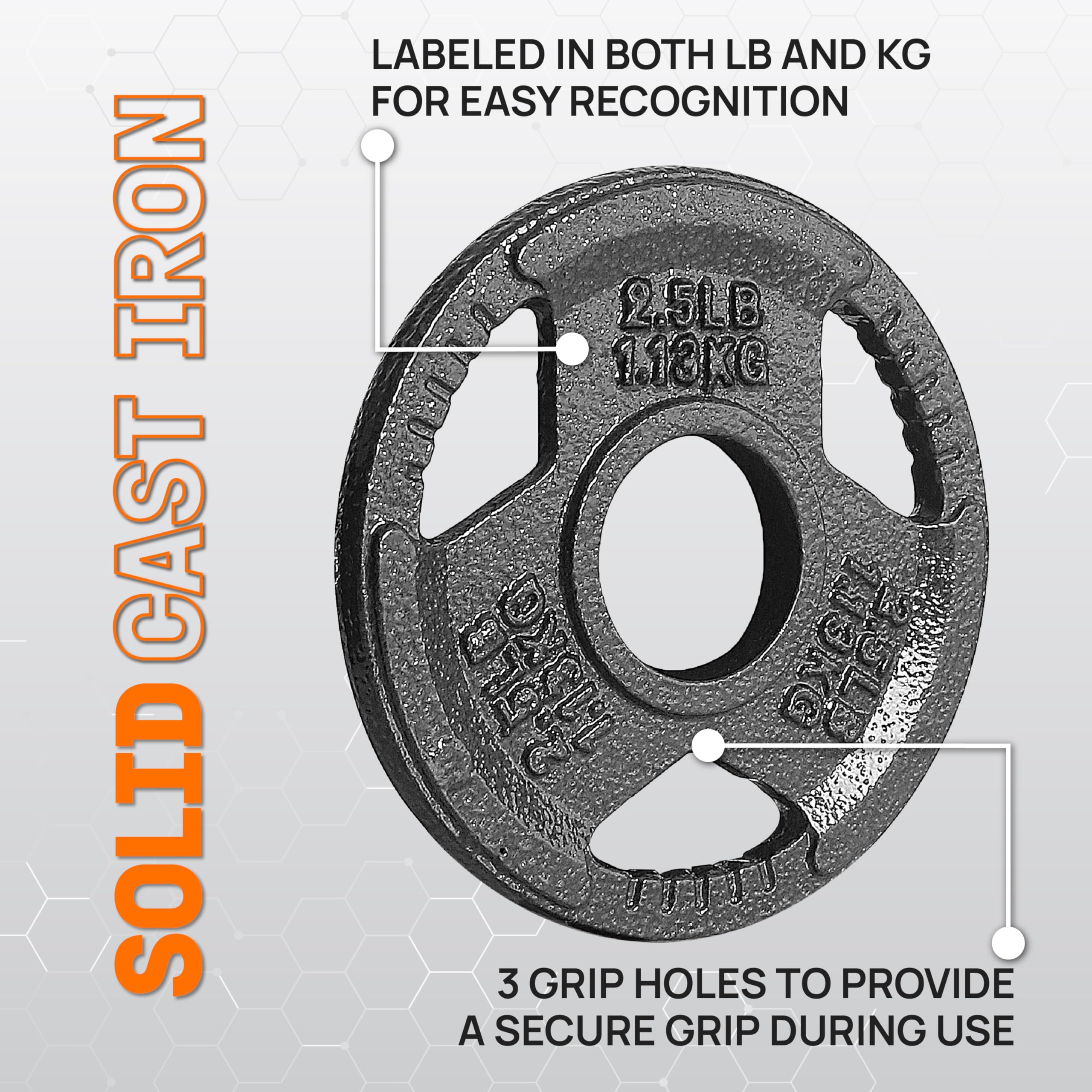 Snapklik.com : Yes4All Tri-Grip Handles Olympic Weight Plates/Cast Iron ...