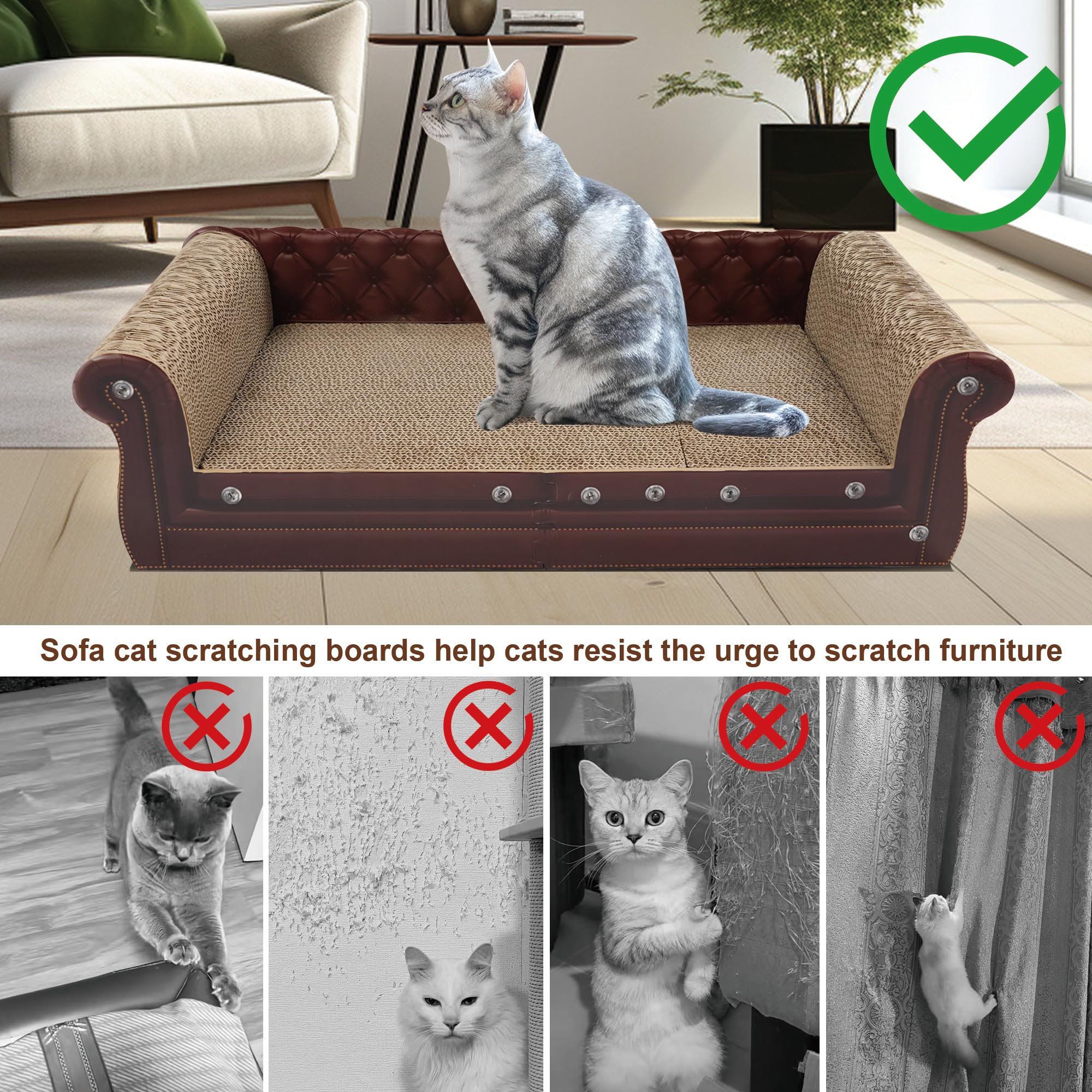 Snapklik.com : COOZMENT Scratching Sofa, Couch Shaped Thick Scratching ...