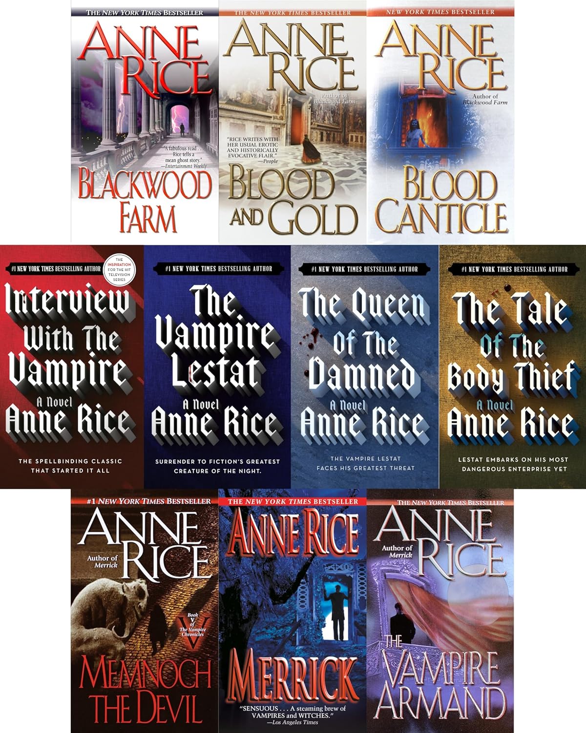 Vampire Chronicles Series 10 Books Set (Book #1 - Book #10): Anne Rice ...