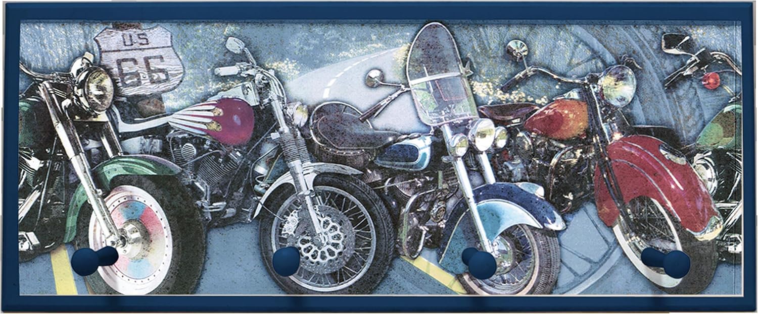 Amazon.com: illumalite Designs Motorcycle Plaque with Wooden Pegs ...